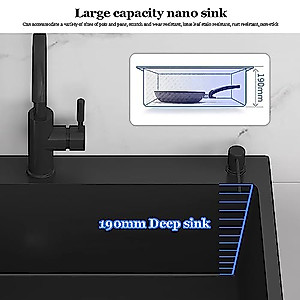 HM&DX Utility Sink with Cabinet,Black Commercial Sink,freestanding Stainless Steel Sinks,Single Bowl Kitchen Sink with Faucet and Shelves,Hand Washing Station Basin for Garage Kitchen Laundry Room
