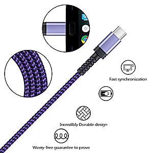 C Charger Cable Fast Charging Phone Android Power Cord 4Pack for Samsung Galaxy S22+ S22 Ultra S22 Plus Note 21/20 Ultra, S21+/S20 Plus/S21 S20 FE/S10 Plus/S9 A11/A21/A51/A71 Google Pixel 5 4A XL