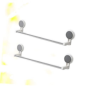Wall Mounted Towel Holder 2pcs Suction Cup Towel bar Suction Cup Towel Rack Towel Rack with Shelf White Pot Cover Shelf Towel Shelf Pot Cover Rack no Trace Lid Rack Individual