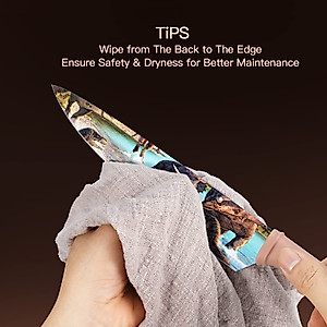 G.a HOMEFAVOR Knife Set, Chef Knives with Dinosaur Pattern, 5-piece Kitchen Knife Set Nonstick Coated with 5 Blade Guard, Gift Box Perfect as a Christmas gift