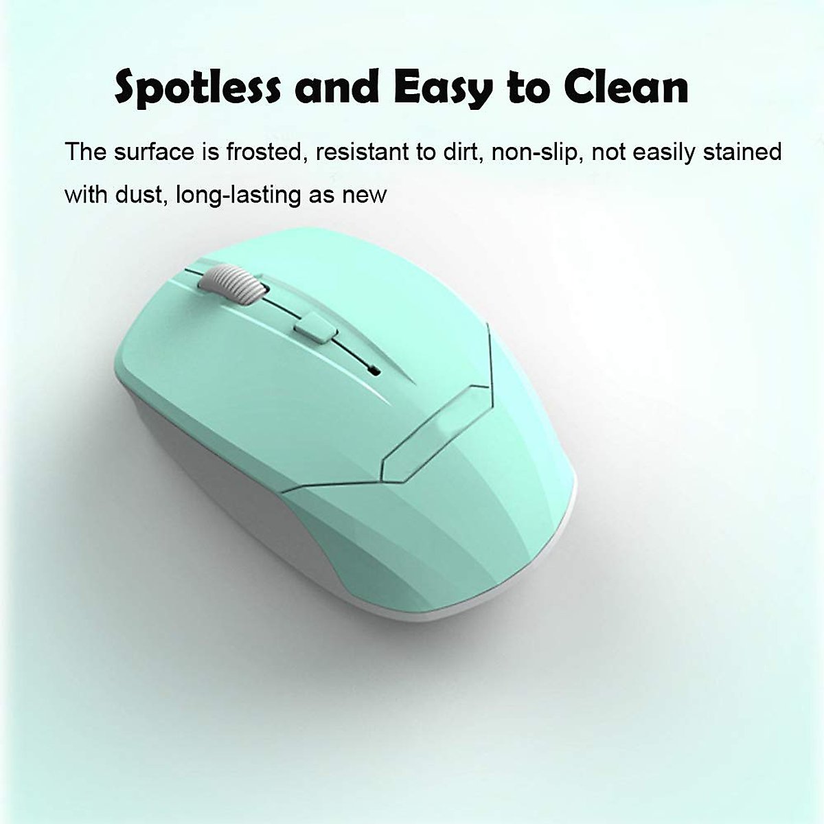 Wireless Keyboard Mouse Combo,2.4G USB Cordless Cute Lightweight Mute Chocolate Keyboard and Optical 800-1200-1600DPI Adjustable Mouse Set Office Game Home Use for Notebook Laptop Computer (Green)