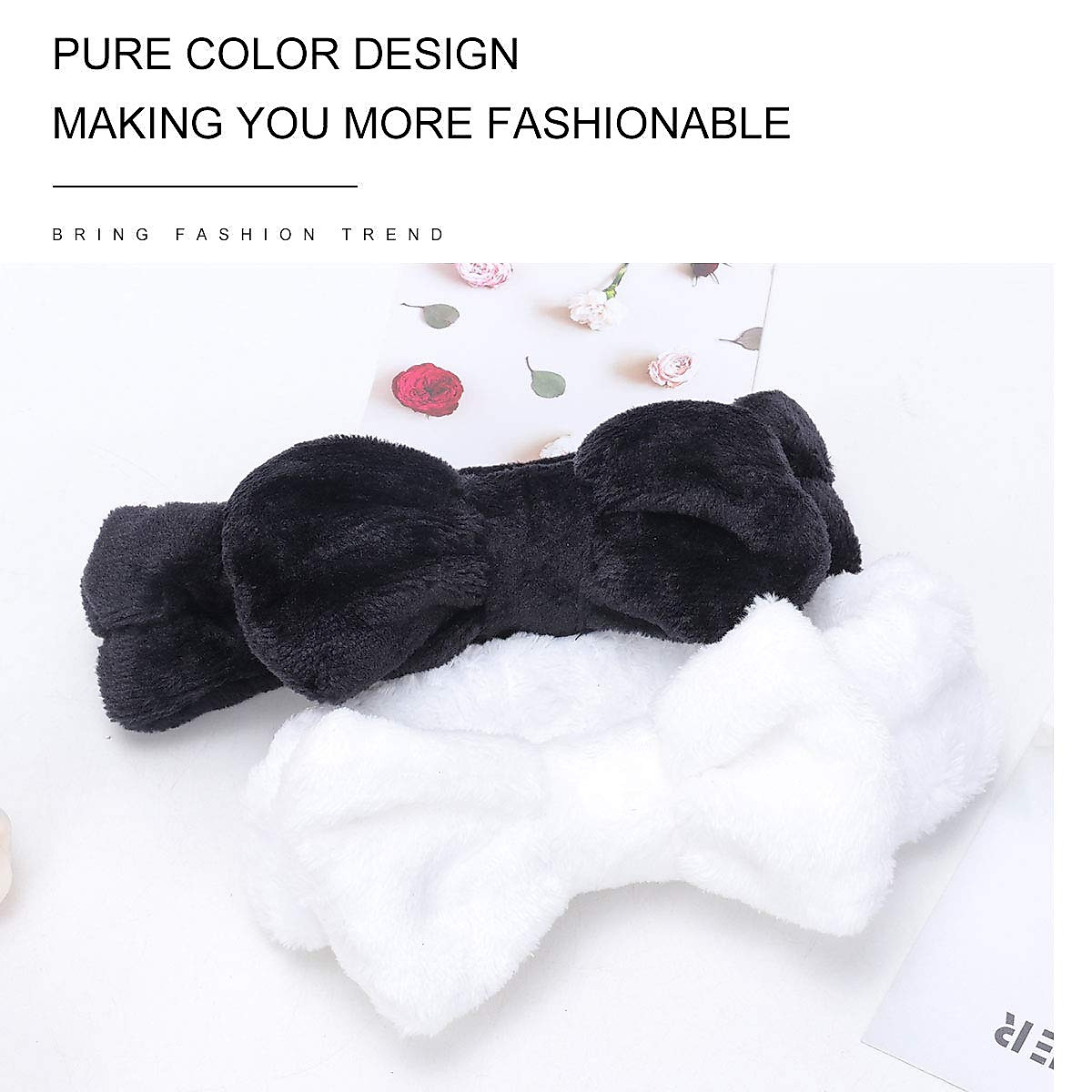 LADES 2 Pack Makeup Hair Headband, Bow Spa Headbands for Women Teen Girl Gifts Trendy Stuff, Soft Skincare Headband for Shower Washing Face