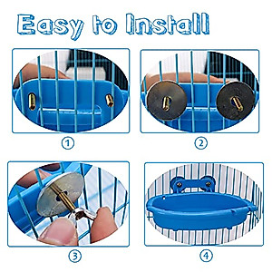 Bird Bath Tub 7 Packs, Wooden Bird Branches, Colorful Rattan Balls, Bird Shower Bathing Bowl for Cage, Parrot Bathtub Pool Bird Feeder Bowl Bird Cage Accessories