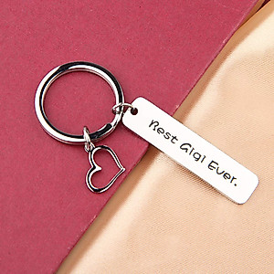 QIIER GiGi GIFT Best Gigi Ever Keychain Christmas Birthday Mother's Day Gift for Grandma (silver)