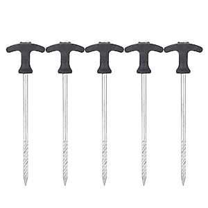 Outdoor Tent Stakes, 5 Pcs T-shaped Nail Pegs Camping Screw Nail for Frozen Soil Ice Surface