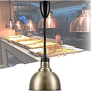 LINKANRUO Food Heat Lamp for Commercial and Household Use, Retractable Food Warmer Lamp, Food Heating Equipment for Home Kitchens Buffets and Hotel Lamps(Bronze)