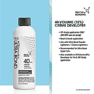 ULTRA BOND 40 Volume Hair Developer with Built-in Bonding to Strengthen & Protect Hair, 4 Fl Oz
