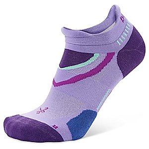 Balega Ultraglide Cushioning Performance No Show Athletic Running Socks for Men and Women (1 Pair), Lavender/Charged Purple, Medium