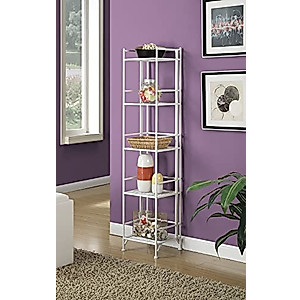 Xtra Storage 5 Tier Folding Metal Shelf (Color : White)