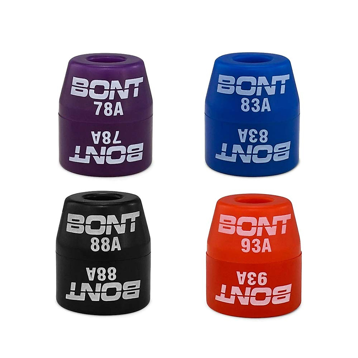 Bont Skates - Replacement Top Cone or Bottom Barrel Cushions Bushings - Quad Roller Skate Derby Plate - Made in USA (88A Black, Top & Bottom (8pc))