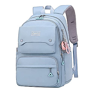 JiaYou Teen Girls Casual Backpack High Middle School Daypack Women Daily Travel Laptop Bag(1# Blue,35 Liters)