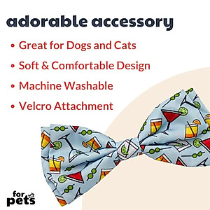 H&K Bow Tie for Pets | Cocktail Party (Large) | Velcro Bow Tie Collar Attachment | Fun Bow Ties for Dogs & Cats | Cute, Comfortable, and Durable | Huxley & Kent Bow Tie