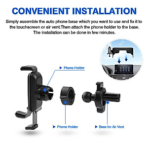 Autorder Custom Fit for Car Phone Holder 2022 2023 Honda Civic Accessories 9" Touchscreen Air Vent Screen Fixed Clip Cell Phone Mount Hands-Free 360 Degree Rotation