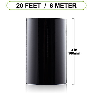 Spurtar Gloss Black Vinyl Wrap 4 Inch x 20ft Air-Release Adhesive Car Vinyl Tape Chrome Delete Wrap Roll DIY Car Exterior Decoration Door Edge Guard Vehicle Detailing Paper 10CM x 6M