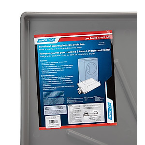 Camco Washing Machine Drain Pan | 31-inches x 35-inches (OD); 29-inches x 33-inches (ID) | Pewter (20788)