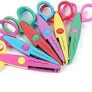 Decorative Paper Edge Scissor Set –5'' Colorful Paper Edger Scissors Great for Kids, Teachers, Crafts, Scrapbooking, DIY Projects and Kids Crafts, Set of 6 (5inch)