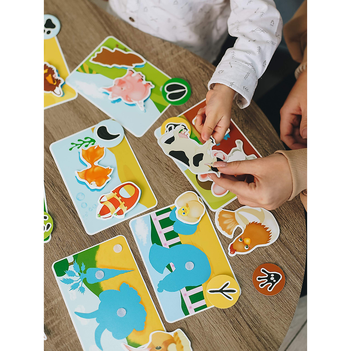 Toddler farm animals barn set board games, speech therapy toys, matching game little people farm, fine motor skills toys, sensory toys for toddlers 3-4, Toddler Puzzle, Staking games for toddlers