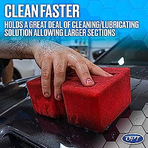 Optimum Big Red Sponge - Original BRS - Large Car Wash Sponge, Professional Car Detailing Sponge, Great for Use with Rinseless Car Wash and Traditional Car Wash Soap