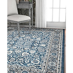 Well Woven Darya Blue Modern Sarouk 5x7 (5'3" x 7'3") Area Rug Updated Traditional Persian Carpet