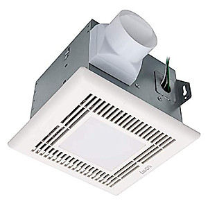 Maxxima Luvoni 80 CFM Bathroom Exhaust and Ventilation Fan - 3000K Warm White 600 Lumen LED Light, Quiet 1.5 Sones Operation, White Grill Ceiling Fan