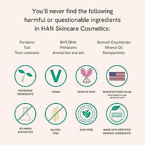 HAN Skincare Cosmetics Vegan Mascara I With Organic Sunflower and Chamomile I 0.25 oz. (Black)