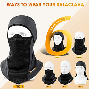 AstroAI Ski Mask Windproof Balaclava for Cold Weather, Winter Face Mask Breathable Stretchable for Skiing, Snowboarding, Gray