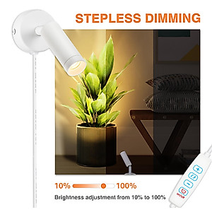 URTOM LED Spot Lights Indoor 3W Uplighting Indoor Spotlight with Memory Function 3000K/4000K/5000K Up Lights Indoor 120V Dimmable Uplights Indoor for Plant Spotlight Indoor for Accent Lighting 2 Pack