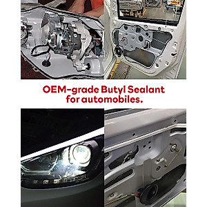 XFasten Butyl Headlamp Sealant, 7 millimeters x 20 Feet, 7 millimeters Thick, OEM Grade Automotive Rubber Butyl Rope Tape for Headlamp, Headlight, Windshield, Window, and Pool Light Sealant Tape