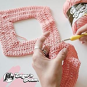 Lily Sugar 'N Cream The Original Solid Yarn, 2.5oz, Medium 4 Gauge, 100% Cotton - Wine - Machine Wash & Dry