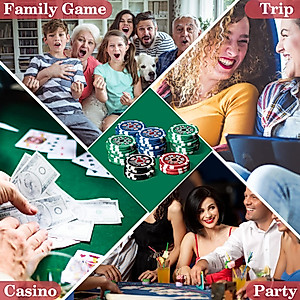 ECOTOUGE Poker Chip Set 500 with Case, Poker Set with 11.5 Gram Chips, Cards, Dices, Buttons and Aluminum Case for Texas Holdem Blackjack Gambling, Home Game with Family and Friends, White