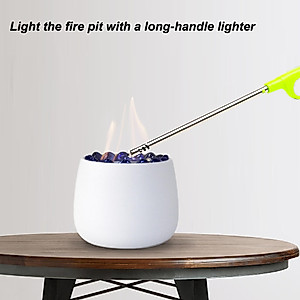 Tabletop Fire Bowl - Fire Pit, Small Alcohol Fireplace for Indoor and Outdoor Use Patio Decor White