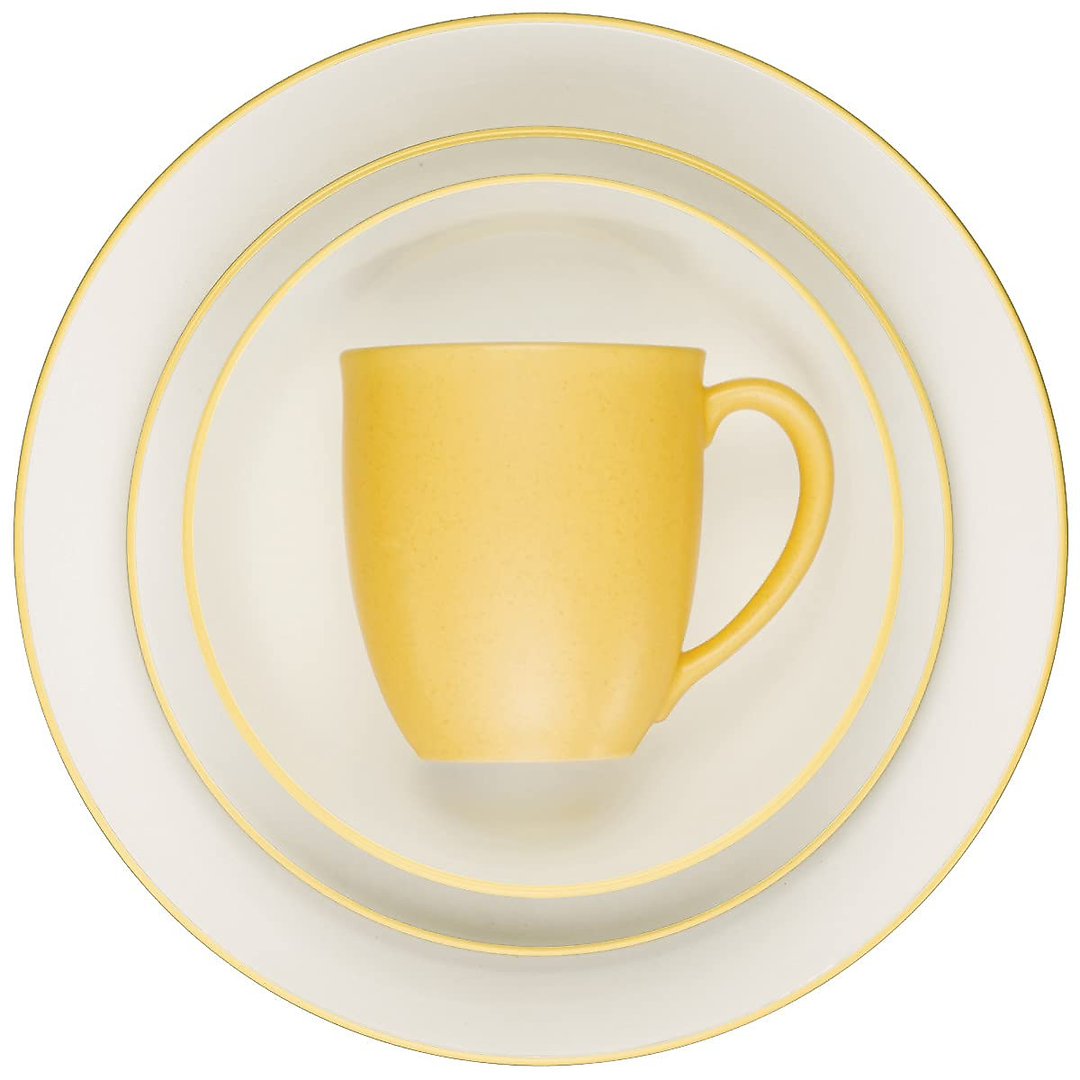 Noritake Colorwave Mustard 4-Piece Place Setting, Black