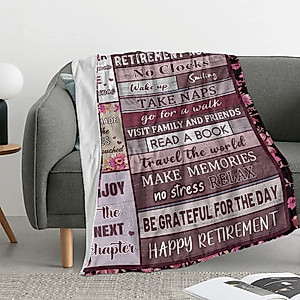 Nahjiiem Retirement Gifts for Women Men Retirement Blanket Retired Throw Blanket Best Retirement Gifts Ideas 50"×60"