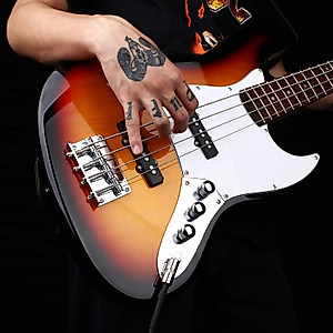 Donner 15 ft TRS Cable, Balanced Stereo Audio Patch Cable - Sturdy No Hum 1/4” Male Right Angle to 1/4” TRS Male Straight Cord, Black