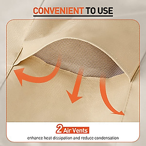 Arcedo Outdoor Chaise Lounge Cover, Waterproof Patio Chaise Lounge Chair Cover with Air Vents, All Weather Resistant Patio Furniture Covers, 80" L x 32" W x 25" H, Beige and Brown