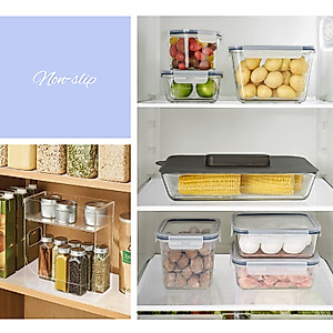 Shelf Liner for Kitchen Cabinets, 12 Inch x 20 Ft x 2 Rolls, Non-Slip Cabinet Liner, Non Adhesive Drawer Liner, Refrigerator Liners, Washable Oil-Proof Mat for Shelves (Transparent Stripe)