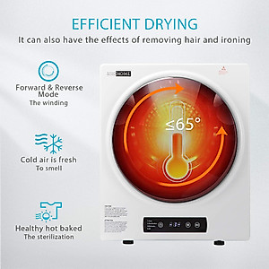 VIVOHOME 2.6 cu.ft 9lbs Electric Compact Portable Four-Function Clothes Laundry Dryer Machine for Apartment, Home 110V 900W