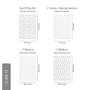 Ely's & Co. Pack N Play,Playard,Portable Crib Sheet 2-Pack Combed Jersey Cotton for Baby Boy or Baby Girl (Grey Dottie)