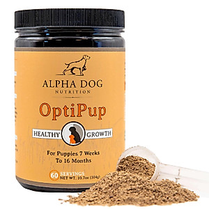 Alpha Dog Nutrition OptiPup All-in-1 Puppy Multivitamin Contains 31 Superfoods Including Probiotics and Prebiotics for Digestive Support, Skin & Immune Health, and Optimum Growth (60 Servings)