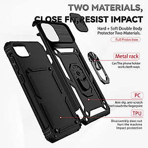 Guzhthi for Samsung Galaxy A04 Case: with Cell Phone Screen Protector Glass and Camera Back Cover Protective Heavy Duty Shockproof Rugged - Military Protection Bumper - Black Jc