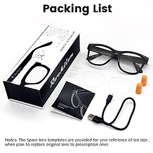 QZTELECTRONIC Bone Conduction Glasses, Open-Ear Headphones Bluetooth, Photochromic Sunglasses Anti Blue Ray, IP6 Waterproof Audio Glasses, Hand-Free Calling and Music, Smart Glasses for Women and Men