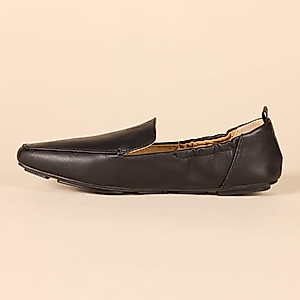 Amazon Essentials Women's Square Toe Soft Slip on Loafer, Black Faux Leather, 12