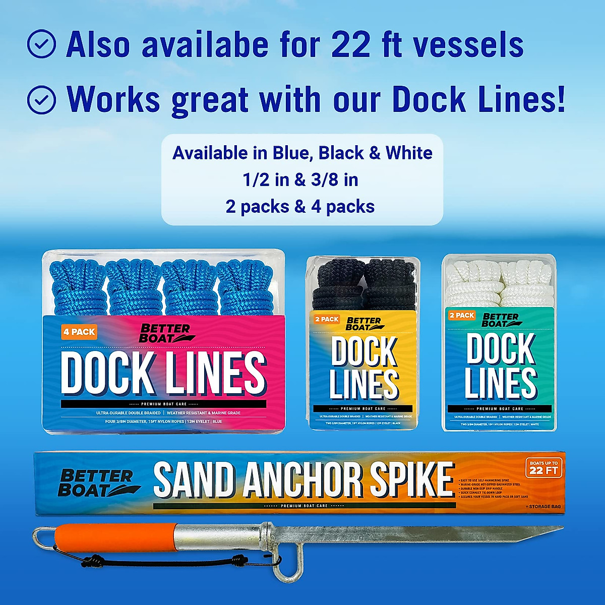 Sand Spike Boat Anchor Pole for Boats Jetski Pontoon Kayak Jet Ski Boating | Large & Small Slide Pole Stick System for Shallow Water Shore, Sandbar, Beach & Land with Bag for Accessories Up to 30 Ft