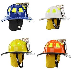 MSA HP3DDB Cairns Commando Hp3 Composite Fire Helmet, Black, Black