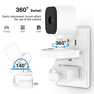 Koroao 2PACK Blink Mini Outlet Wall Mounts - AC Outlet Wall Plug Mount Stand Holder Bracket for Blink Mini Indoor Camera Without Messy Wires or Screws(Blink Mini is not Include)