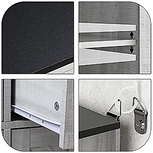 FOTOSOK Kitchen Cabinet with 2 Doors and 2 Drawers, Farmhouse Buffet Cabinet with Adjustable Shelves, Storage Cabinet Coffee Bar for Kitchen Entryway Living Room, Grey