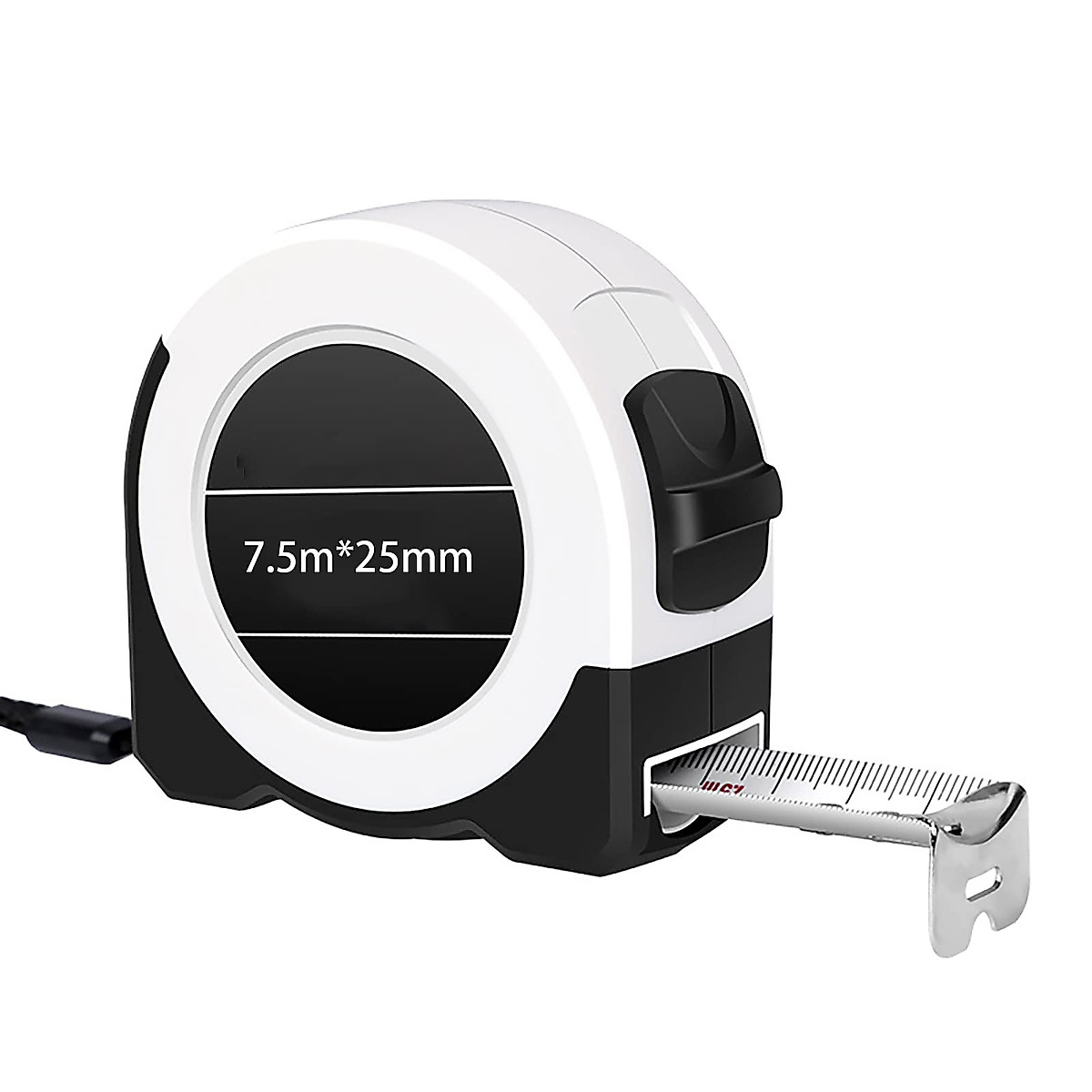 GAILY YOUTH Measuring Tape with Matte Finish, 7.5 Meter Stainless Steel Tape Measure with Nylon Coating,Self Locking Tape Measure Retractable Measuring Tape with Rubber Protective Casing