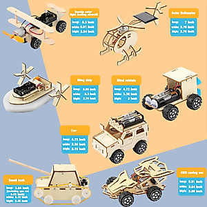 Chivao 7 in 1 STEM Kit Wood Projects for Kids to Build 3D Wooden STEM Building Kit Puzzles Mechanical Car Educational Science Models Kits Building Toys for Kids 8 9 10 11 12 Year Old
