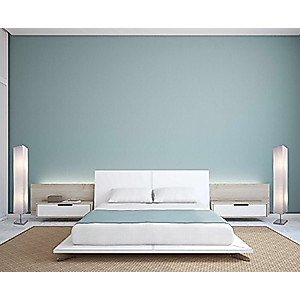 LIGHTACCENTS Honors Paper Floor Lamp - Japanese Style Standing Lamp with Chrome Base and White Paper Shade, On / Off Foot Switch - Floor Lamps for Living Room Decor - Bedroom Lamps (2 Pack Set)