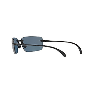 Costa Del Mar Mens Gulf Shore Rectangular Sunglasses, Shiny Black/Grey Polarized-580P, 66 mm